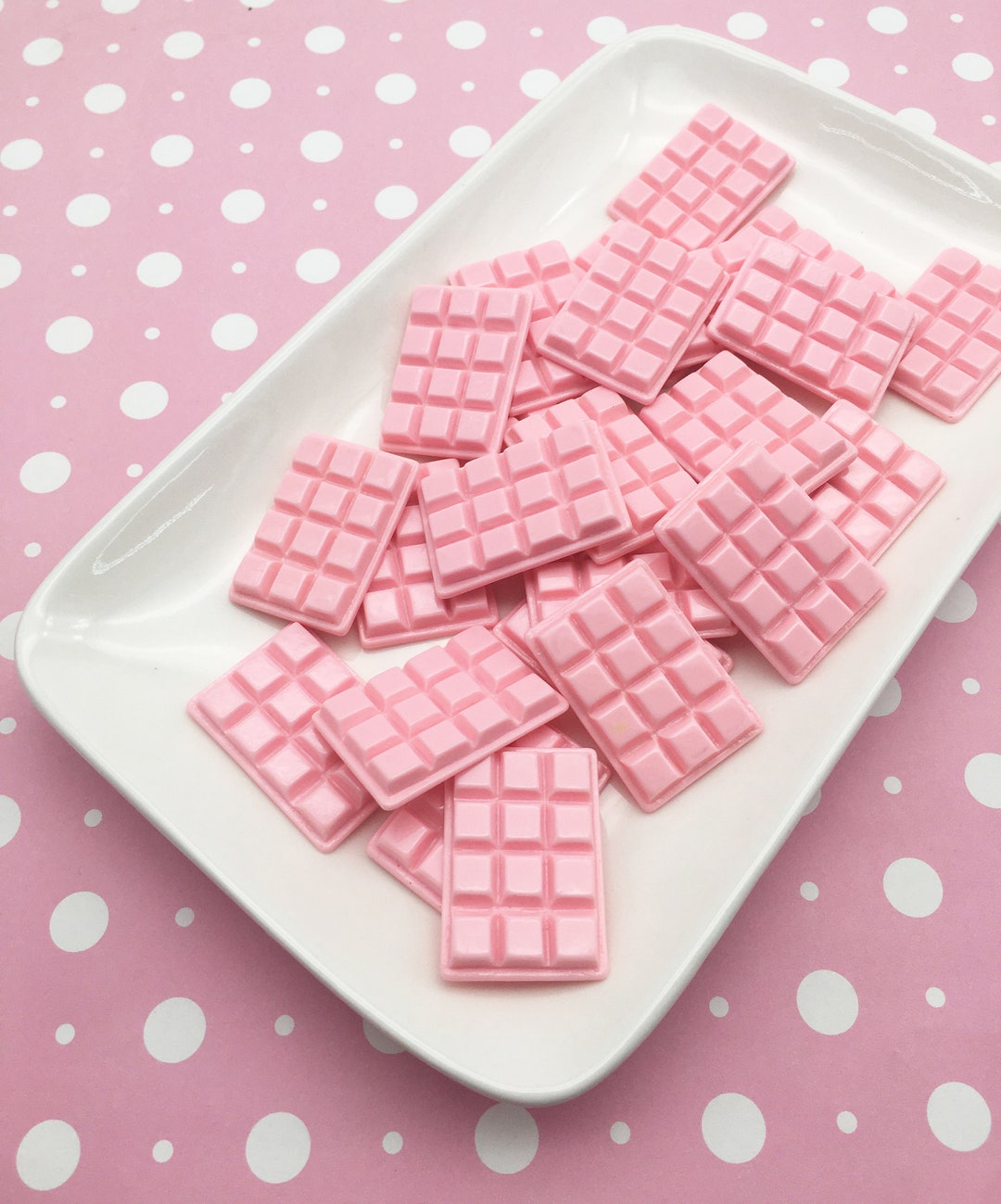5 Big Pink Chocolate Bar Cabochons, Sweets Cabochon, Decoden Cabs 1045 ...