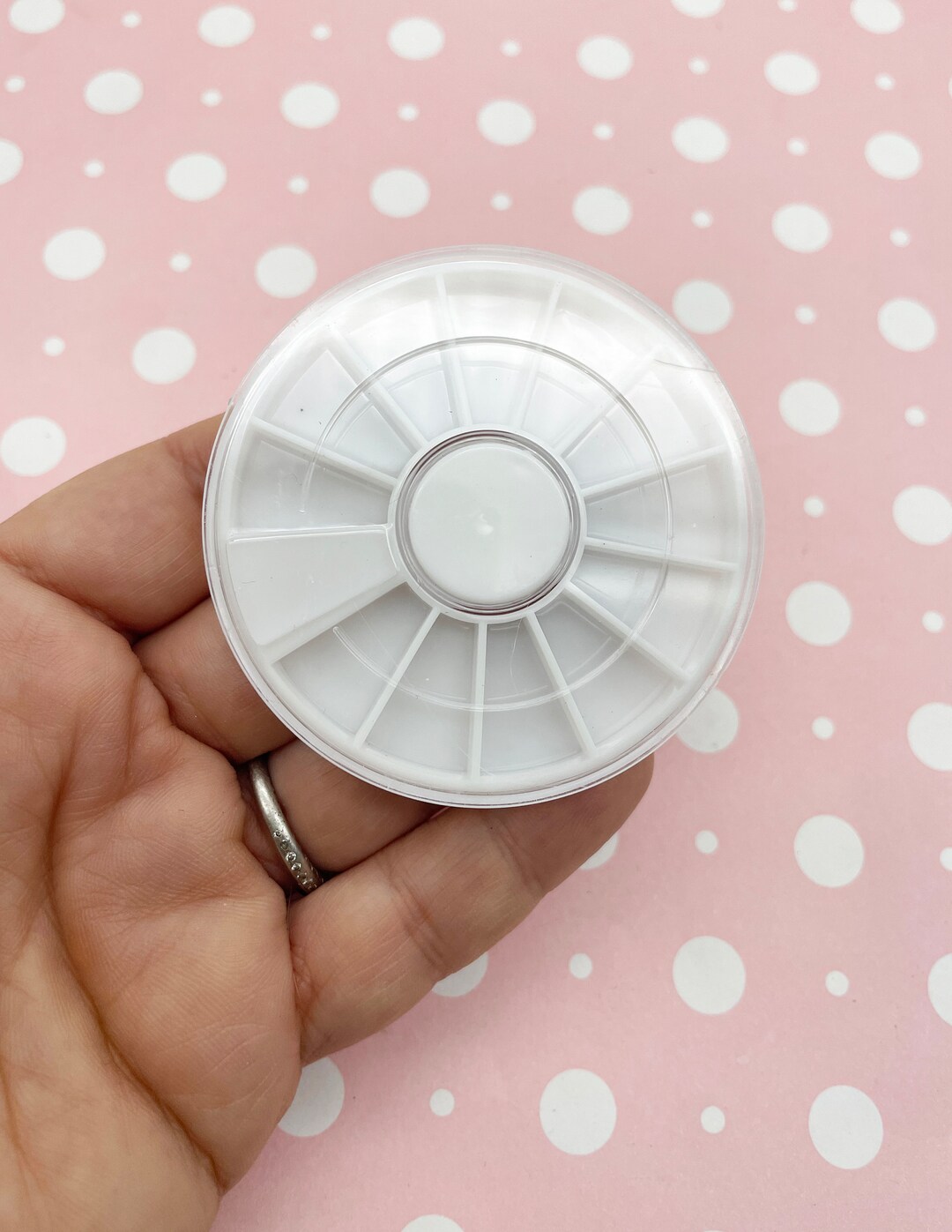 2 Twelve Compartment Sliding Top Round Wheel Organizing Spinning ...