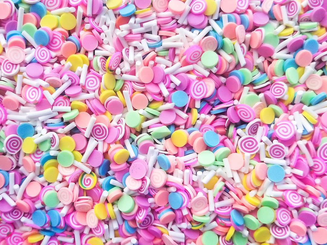 CANDY LAND Mix, Bright Polymer Clay Fake Sprinkles With Dessert Slices ...