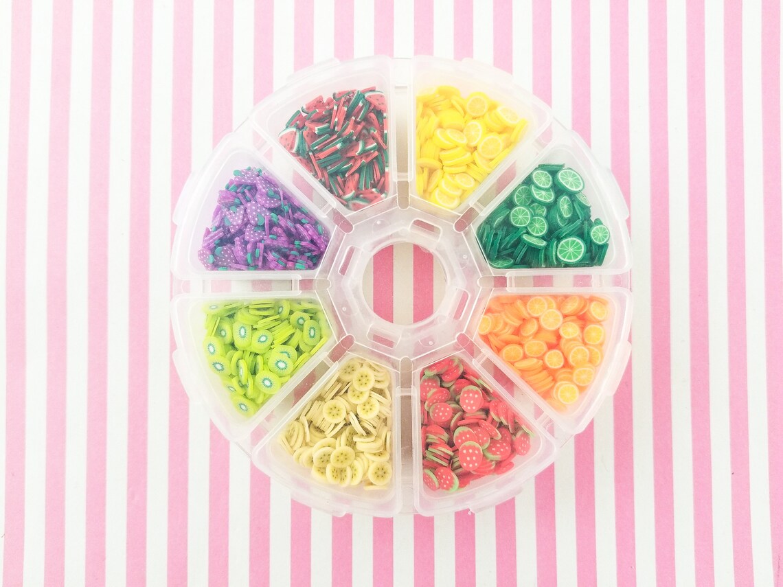 1 Wheel Fruit Sprinkle Themed Polymer Sprinkle Mix-in Sets With 8 ...