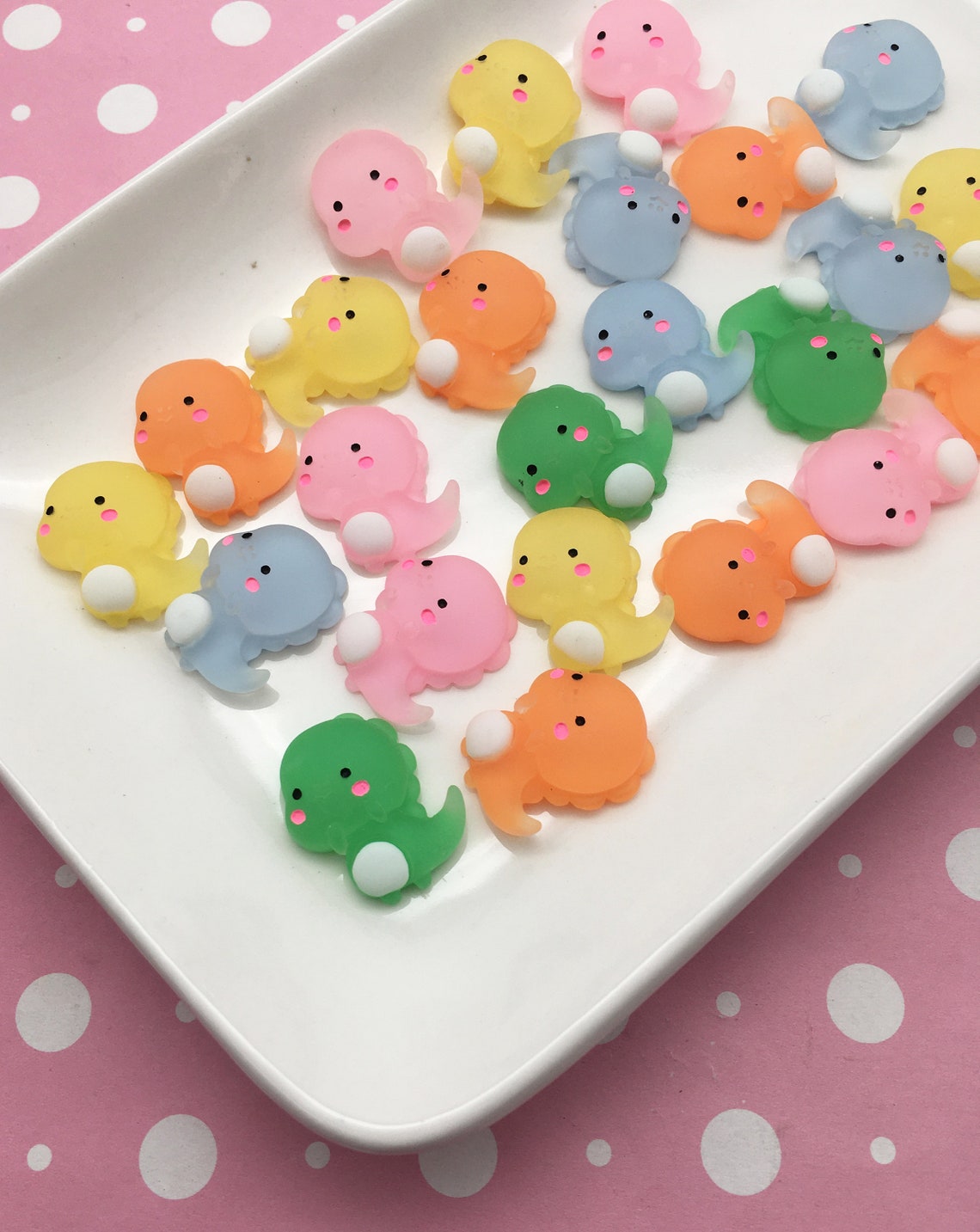 5 Assorted Color Baby Dinosaur Cabochons Dino Cabs T-rex - Etsy