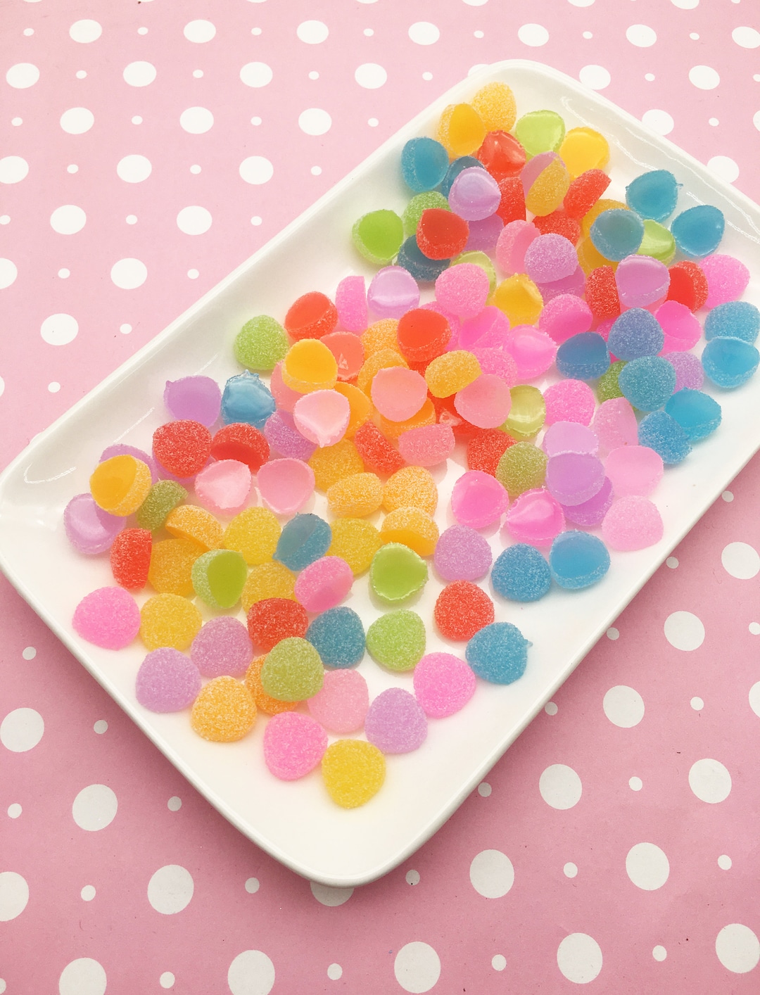 10 Assorted Soft Resin Sugared Gum Drop Candy Kawaii Cabochons, Cute ...