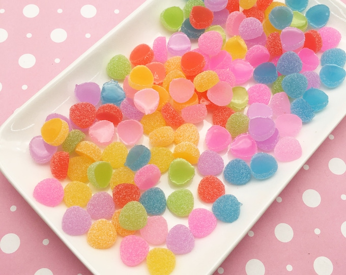 10 Assorted Soft Resin Sugared Gum Drop Candy Kawaii Cabochons, Cute ...