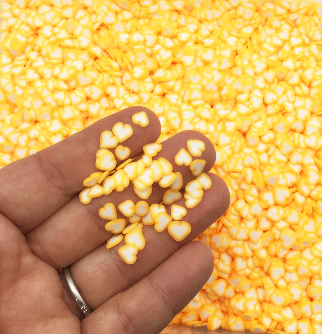 Gradient Orange Polymer Clay Heart Fake Sprinkles, NON EDIBLE ...
