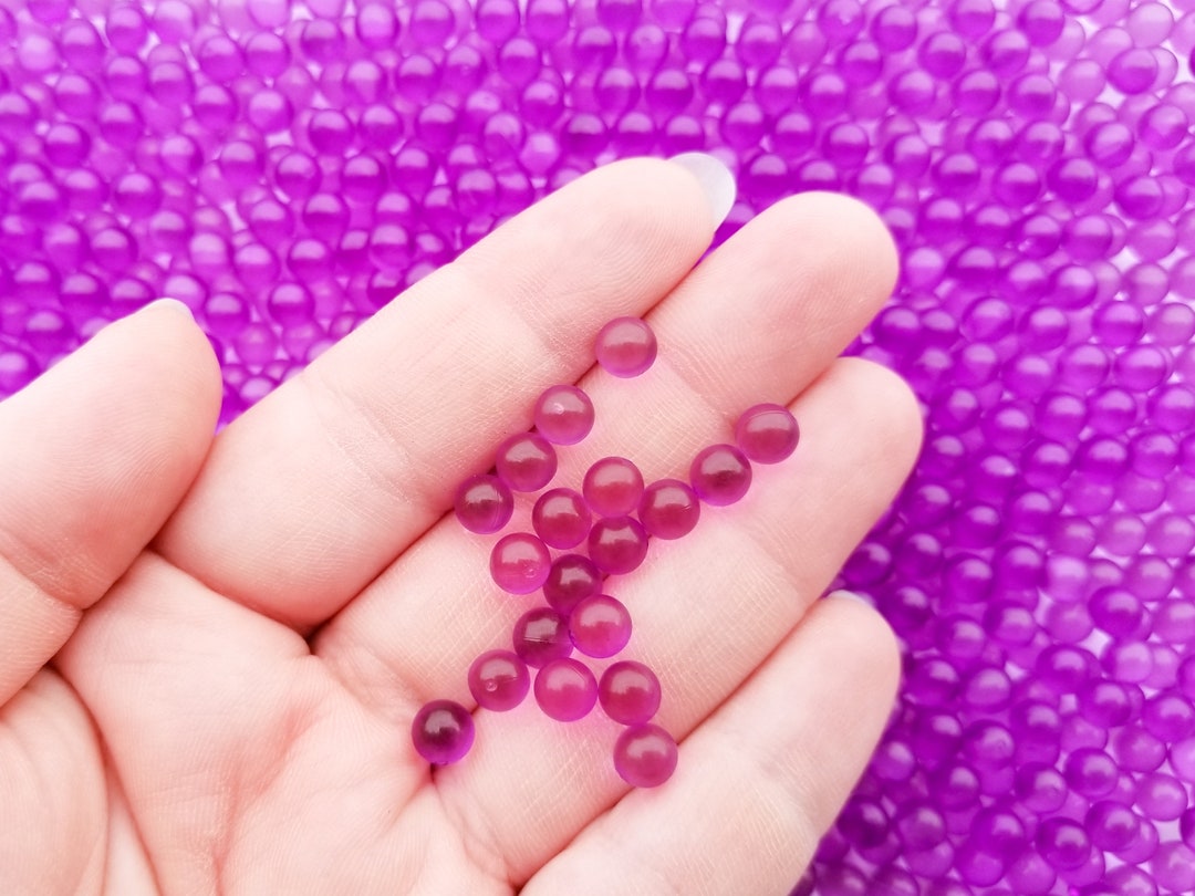 Purple 6mm Translucent Popping Boba Resin Gumball Pearls, Faux ...