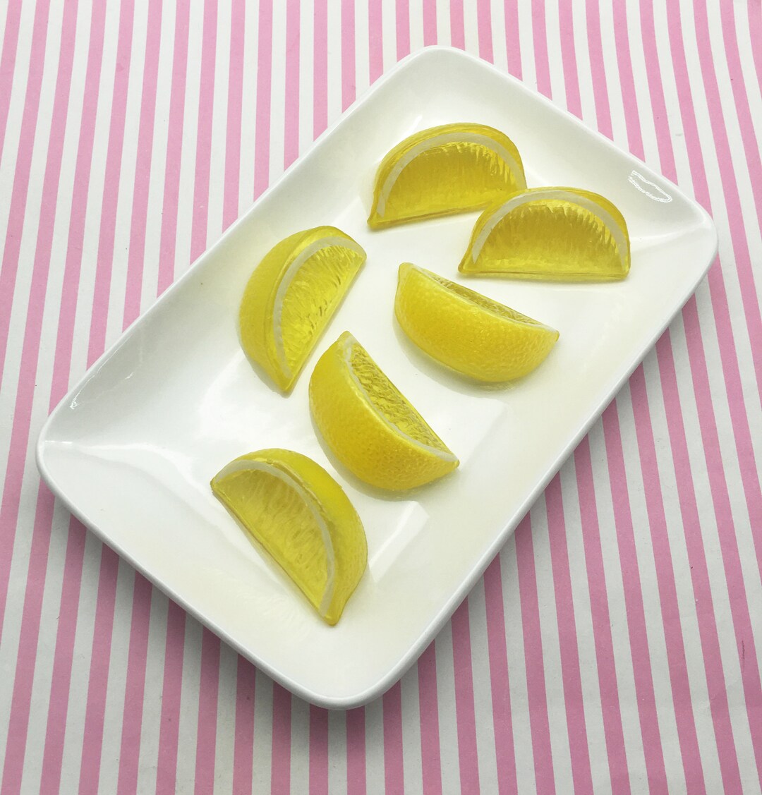 Realistic Lemon Wedge Cabochons, Life Size Fruit Slices Citrus - Etsy