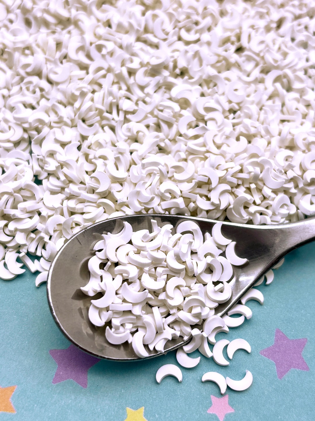 White Crescent Moon Polymer Clay Sprinkle Slices, Fake Bake, Decoden ...
