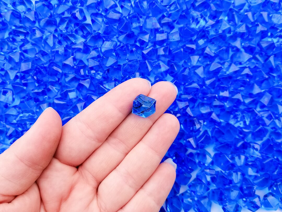 50g SMALL Transparent Blue Acrylic Gemstone Chunks, Resin Gem Stones ...