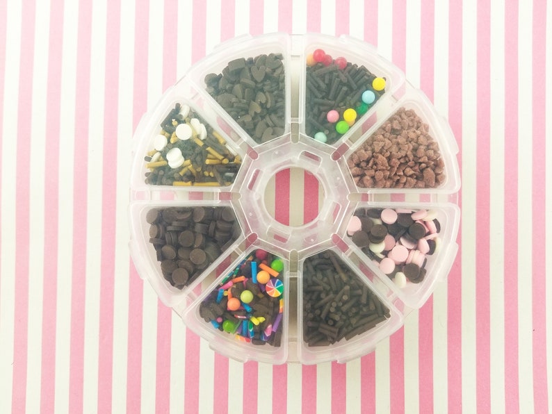 1 Wheel Chocolate Themed Polymer Sprinkle Mix-in Sets With 8 ...