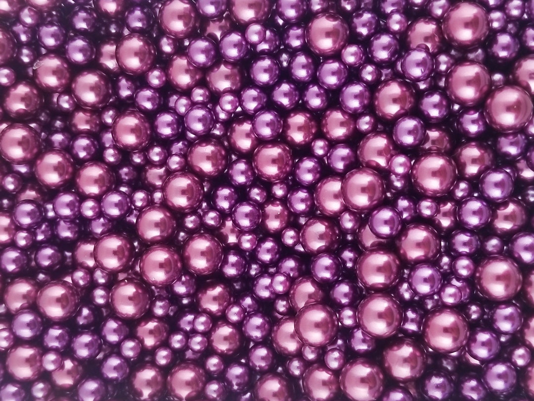Plum Purple MERMAID CAVIAR PEARLS, Multisize Round Faux Nonpareil ...