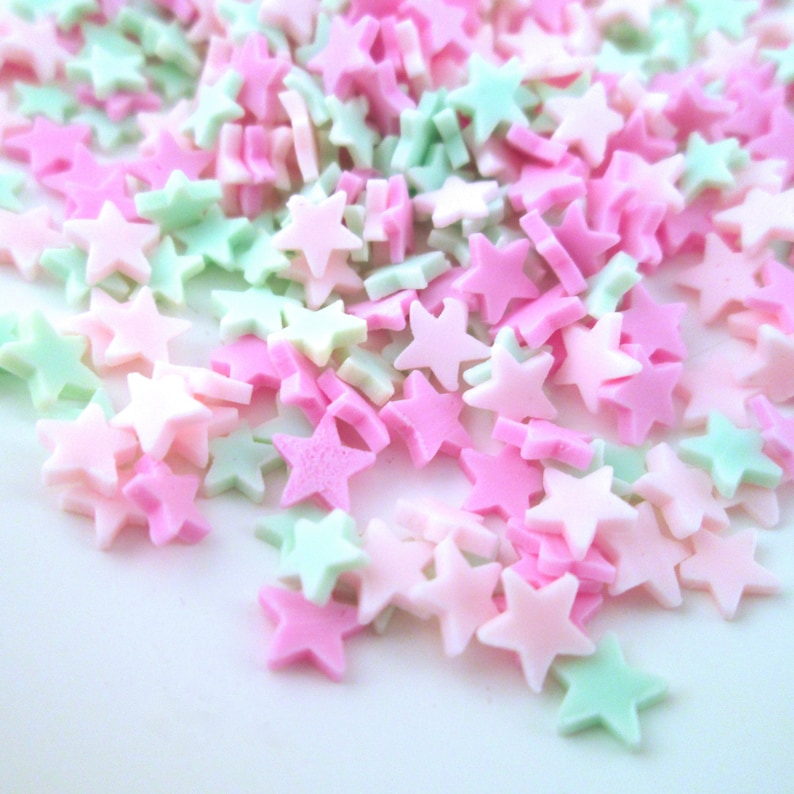 Pastel Star Sprinkles, Polymer Clay Confetti Fake Bake Diy Non Edible ...