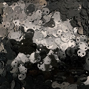 Jet Black Creepy Cute Skull Confetti, Shaker Embellishment, Spooky ...