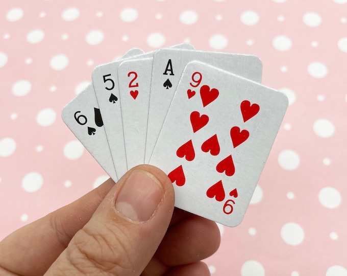 Miniature Deck of Playing Cards 3/4 Set of 52 Flat Back Miniatures 324 ...