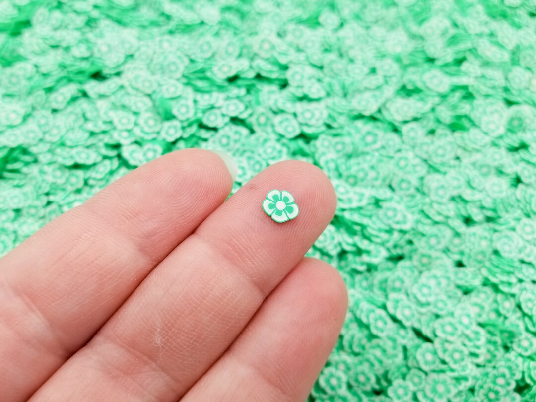 Green Polymer Clay Flower Sprinkles, Fimo Fake Sprinkle Mix, Resin ...