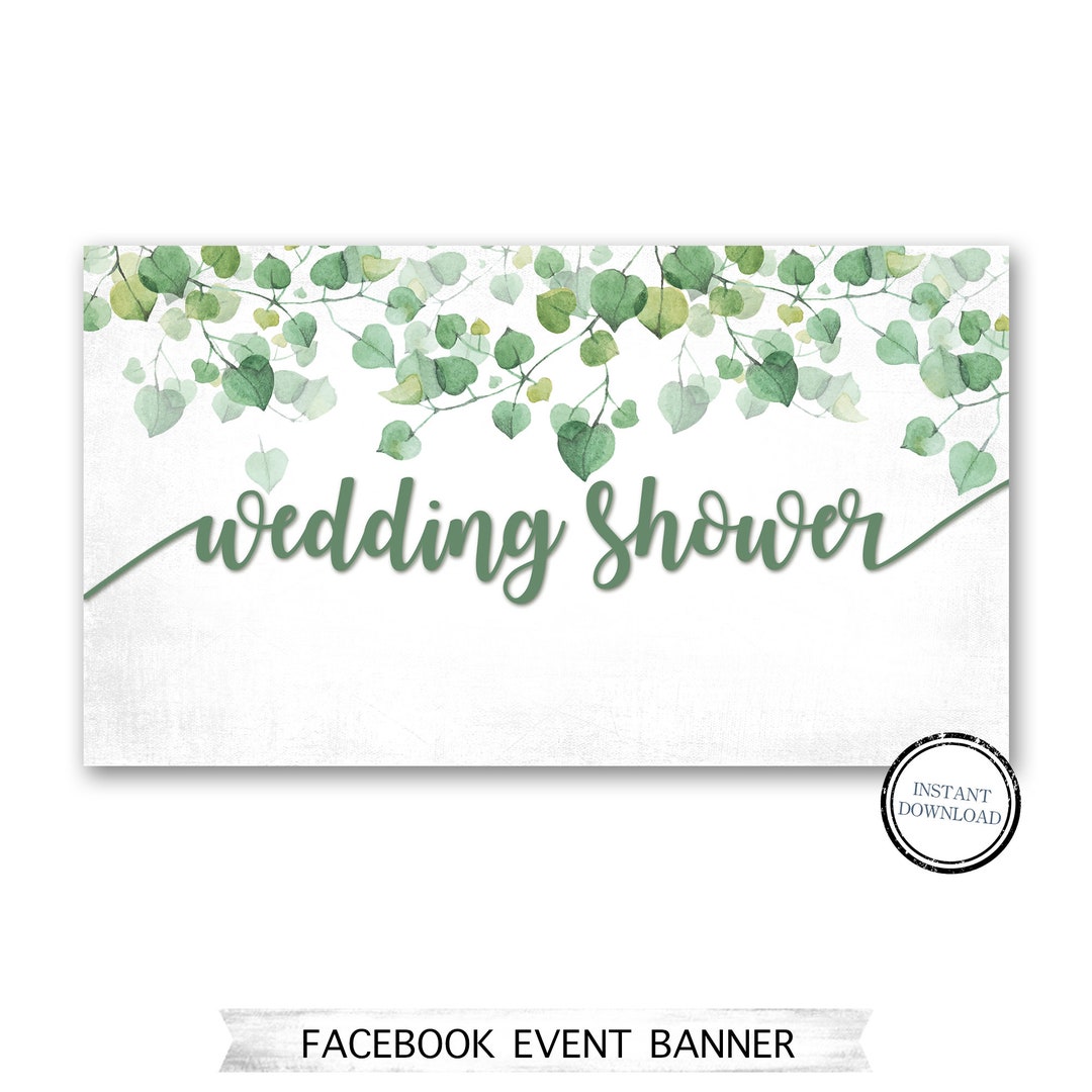 Facebook Event Page Banner, Wedding Shower, Greenery - Etsy