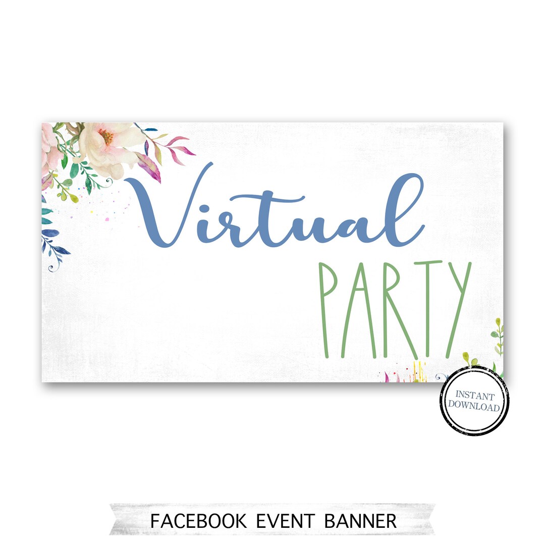 Facebook Event Page Banner, Virtual Party, Floral - Etsy