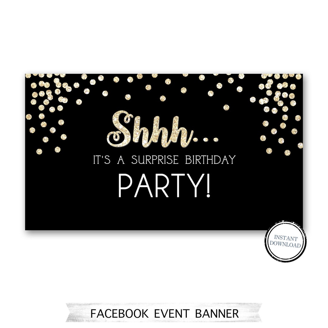 Facebook Event Page Banner, Surprise Birthday Party - Etsy