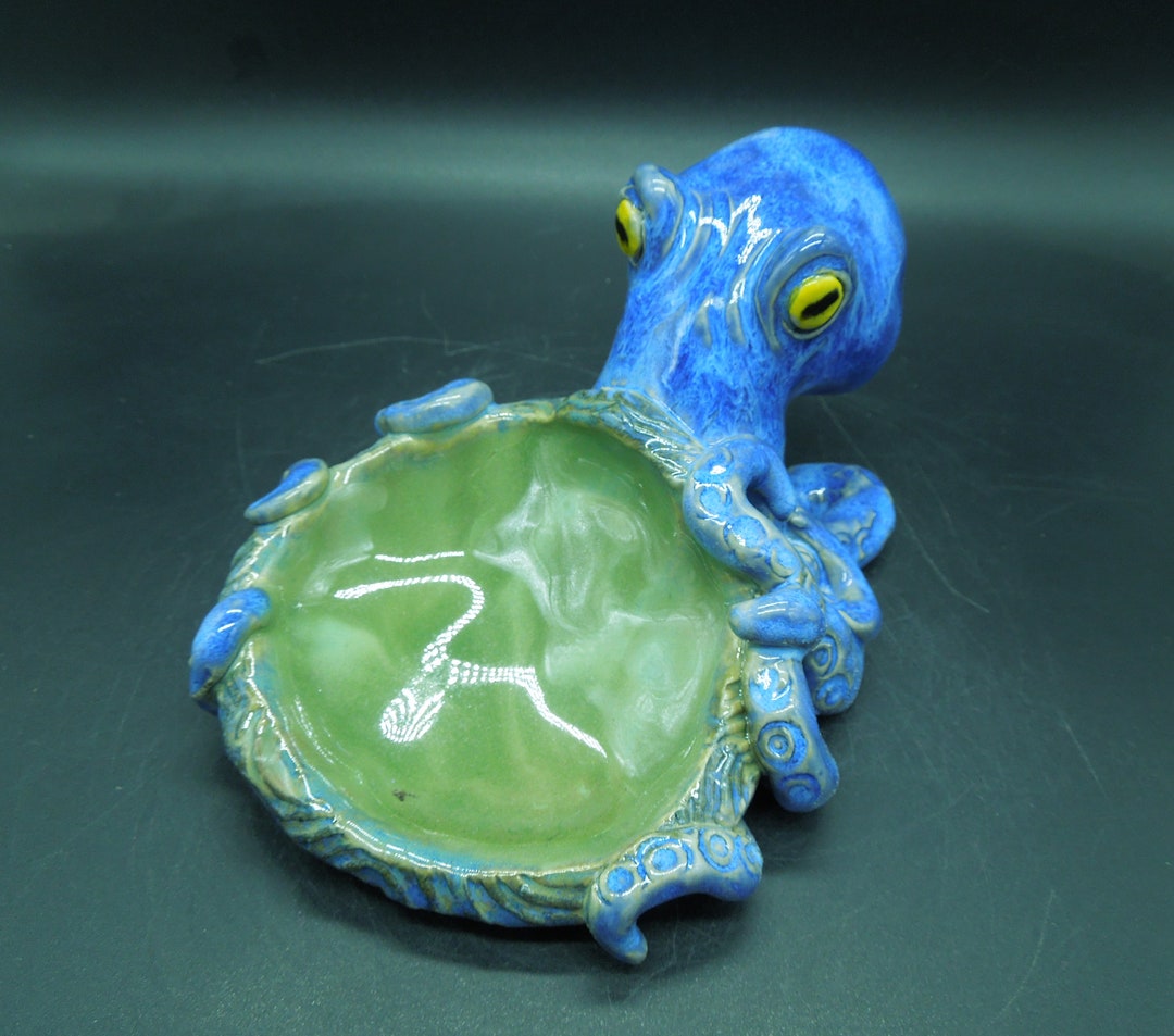 Bright Blue Octopus With Shell - Etsy
