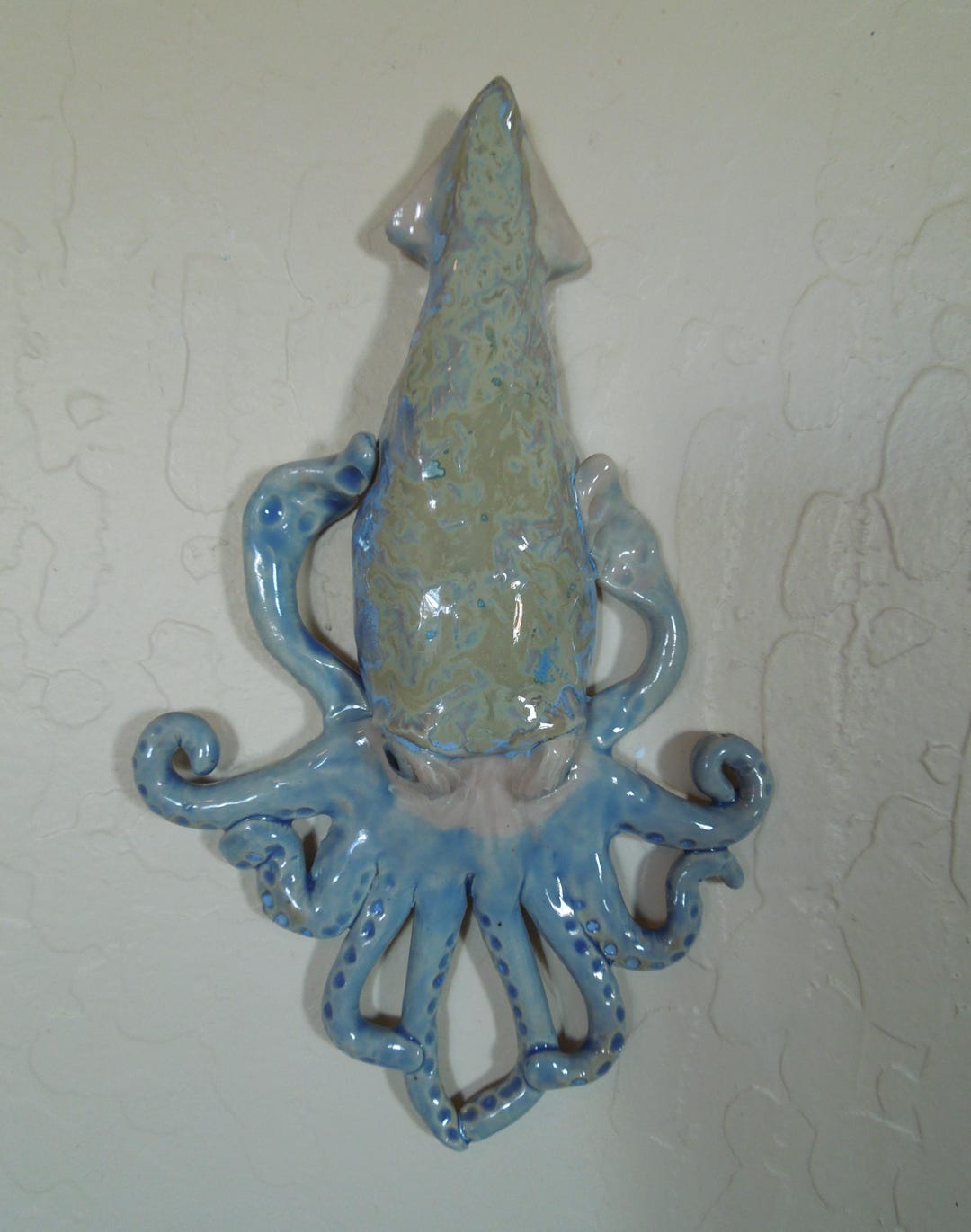 Wall Squid in Blue - Etsy