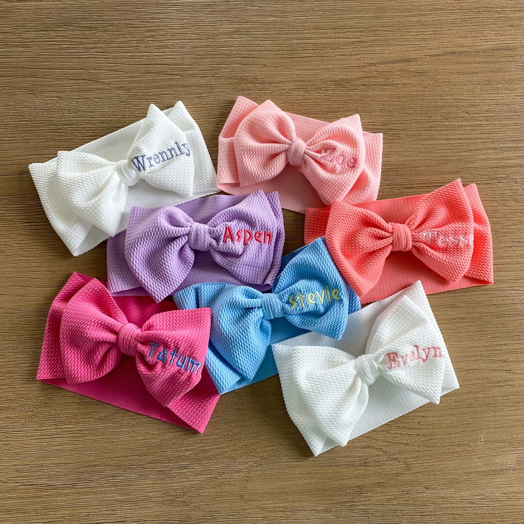 Custom Embroidered Bow for Babies - Etsy