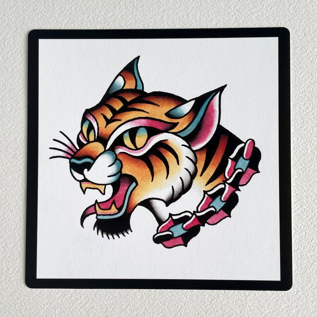 Tiger Head Art Print, 6x6 Inches, Unframed Print on Matte Photo Paper ...