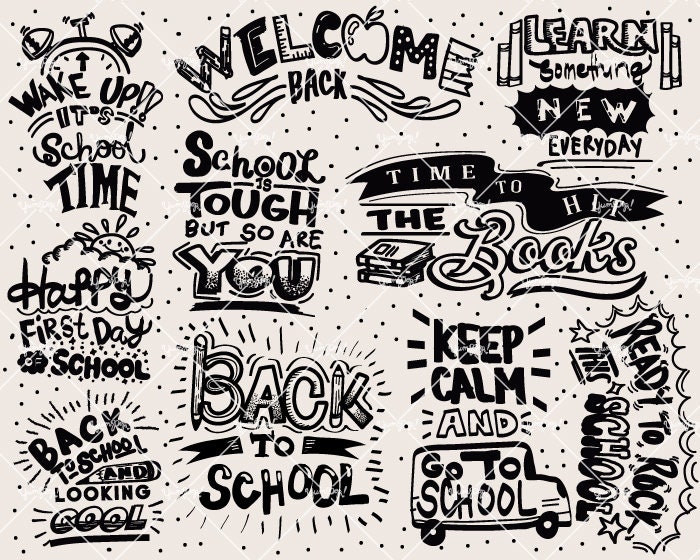 Back to School Lettering School Quotes Teacher Phrases Back to School ...