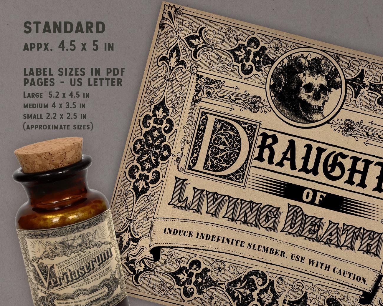 Potion Bottle Labels Printable, Apothecary for Wizard Party Decor SVG ...