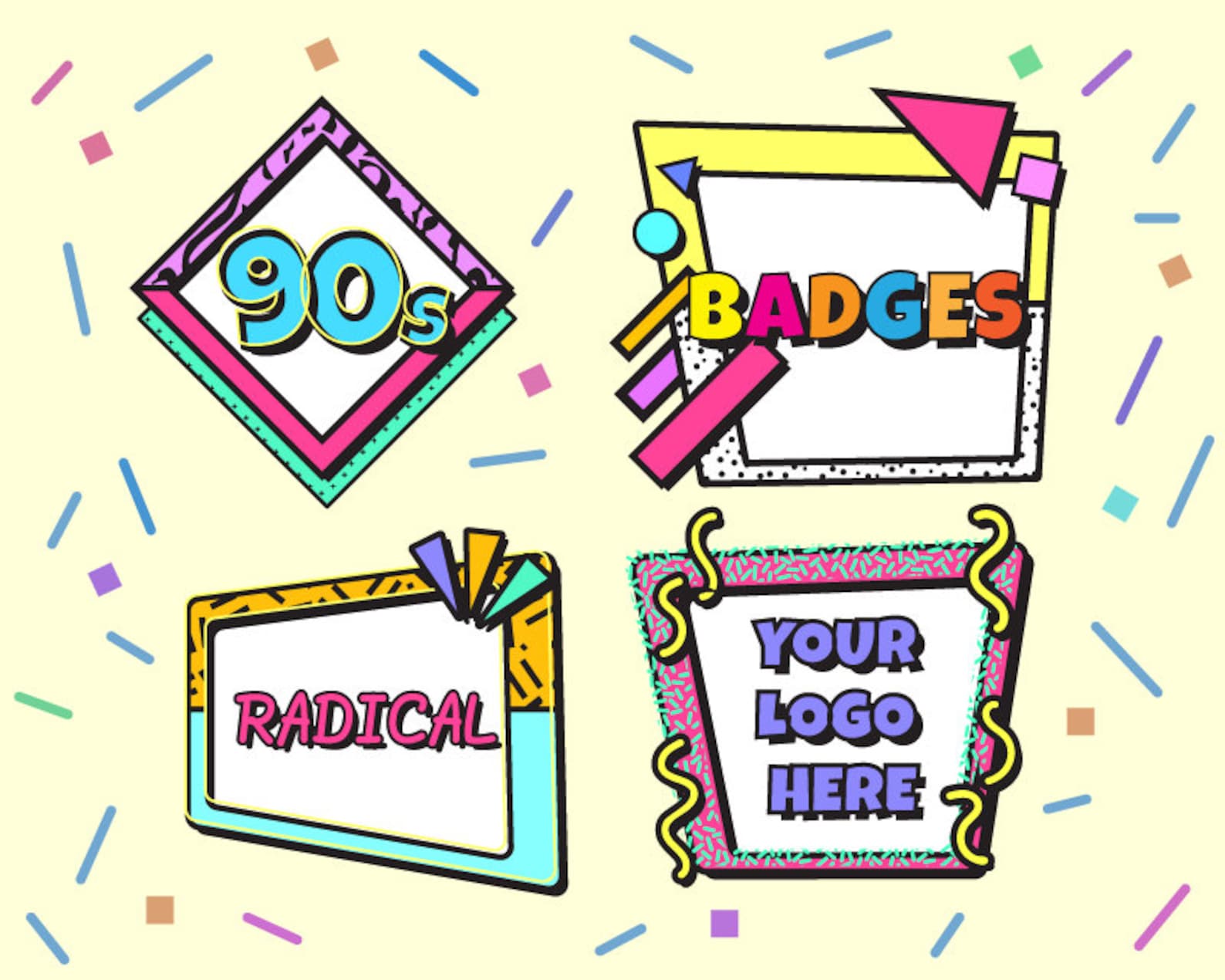 90s Design Bundle SVG Ai EPS PNG Memphis Graphics Nineties - Etsy