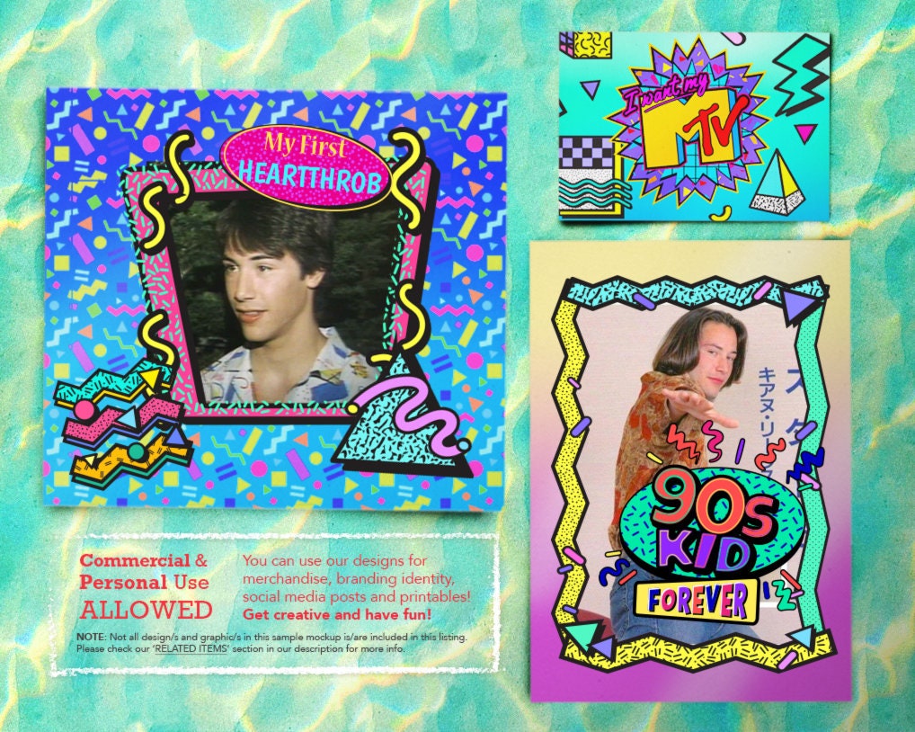 90s Design Bundle SVG Ai EPS PNG Memphis Graphics Nineties - Etsy Australia