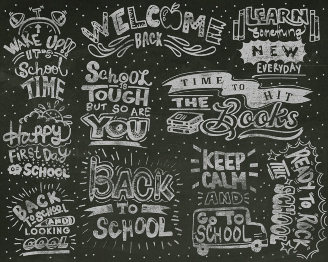 Back to School Lettering School Quotes Teacher Phrases Back to School ...