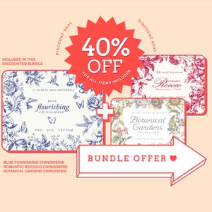 Rococo Chinoiserie SVG Ai EPS PNG Cricut, Toile Patterns, Chinoiserie ...
