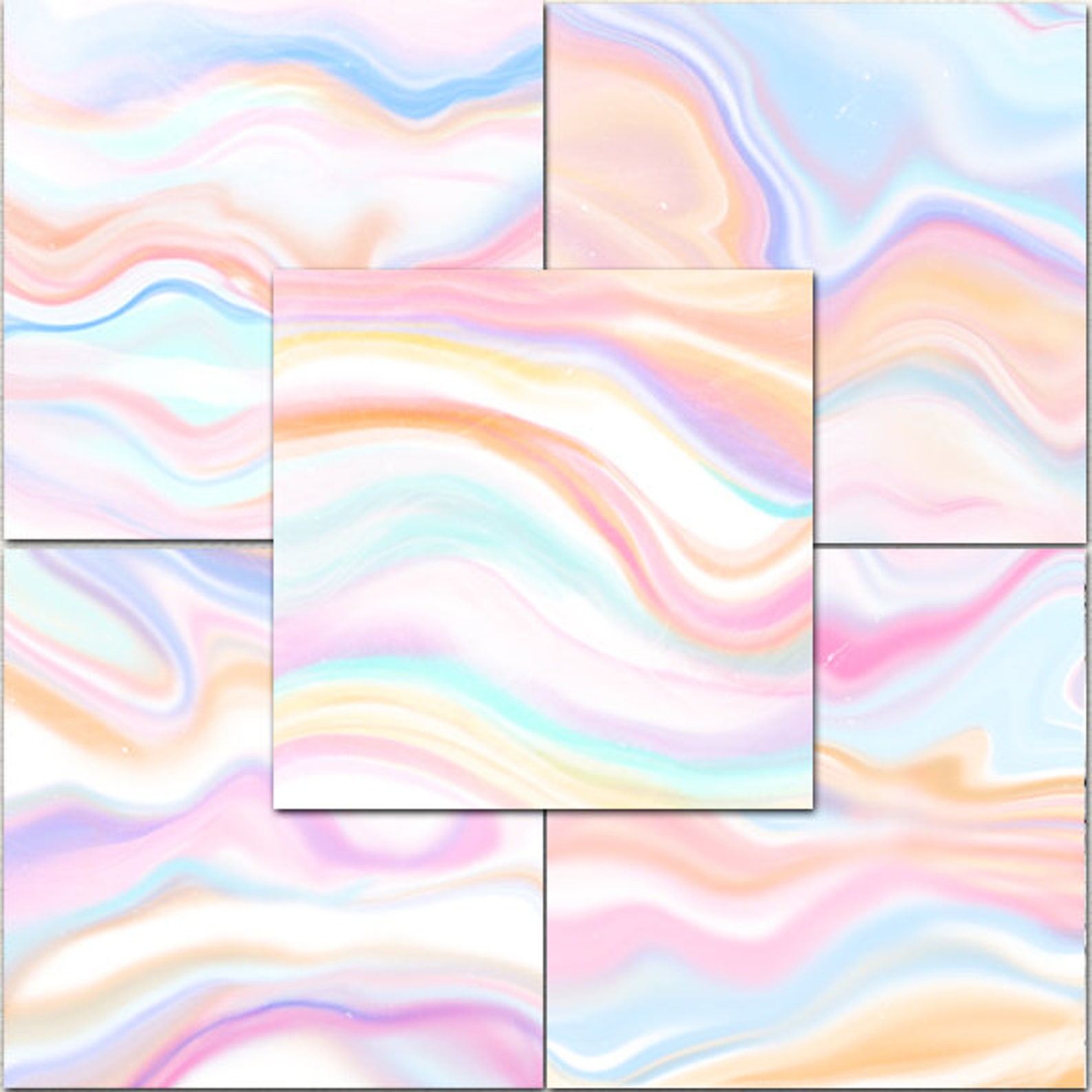 Pastel Swirls Watercolor Digital Paper, Aquarelle Crystals Gems Texture ...