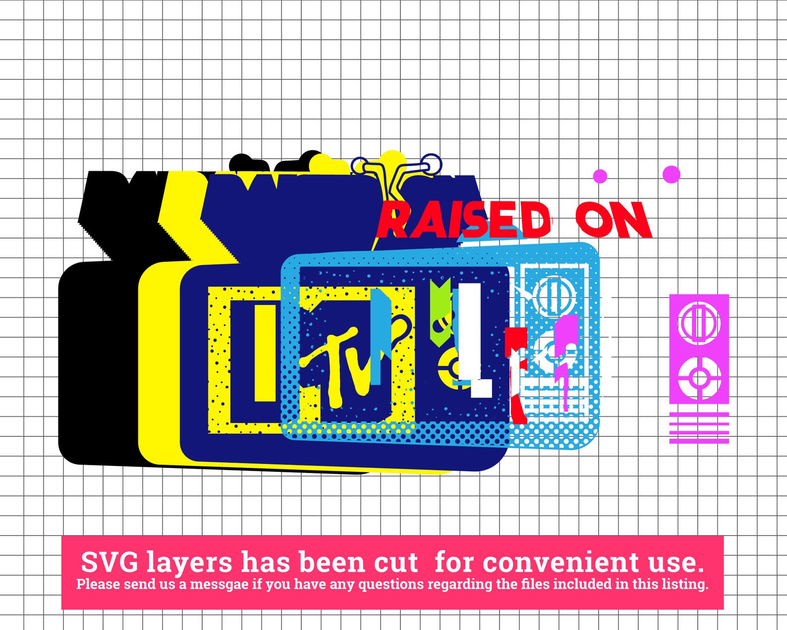 Mtv SVG PNG 90s SVG 80s Theme Logo 1990s Retro Tshirt Design 90s ...