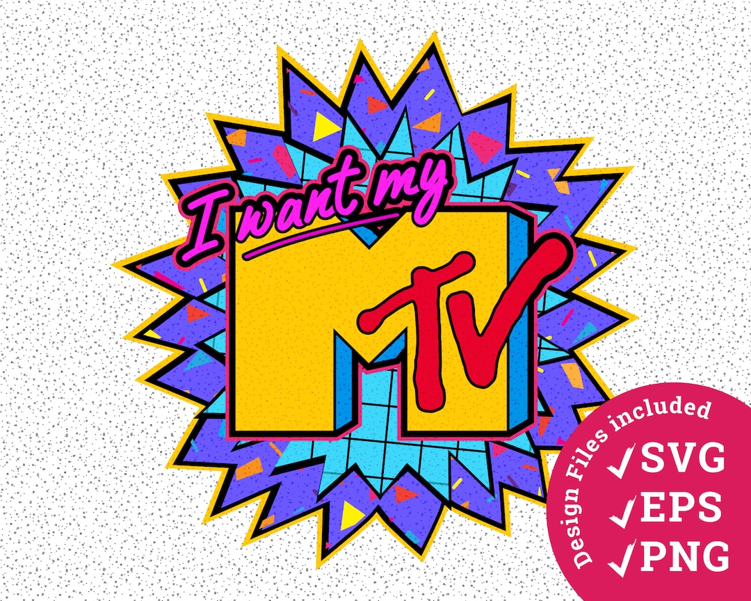 Mtv SVG PNG 90s SVG 80s Theme Logo 1990s Retro Tshirt Design 90s ...