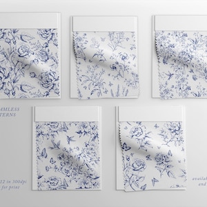 Blue Chinoiserie SVG Ai EPS PNG Cricut, Toile Patterns, Chinoiserie ...