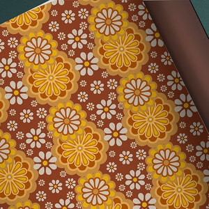 Vintage Groovy Floral Patterns Digital Paper, 70s Retro Floral Pattern ...