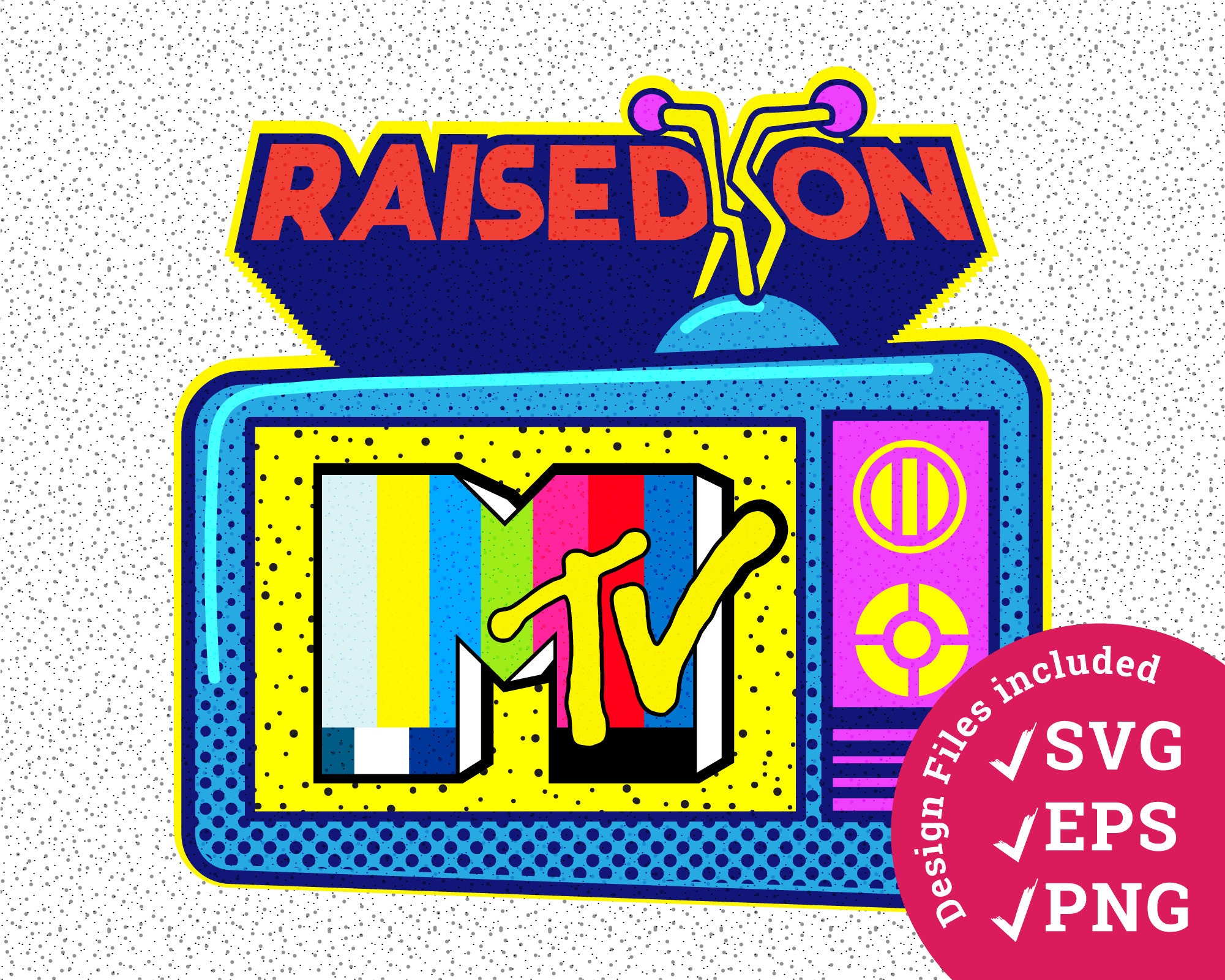 Mtv SVG PNG 90s SVG 80s Theme Logo 1990s Retro Tshirt Design 90s ...
