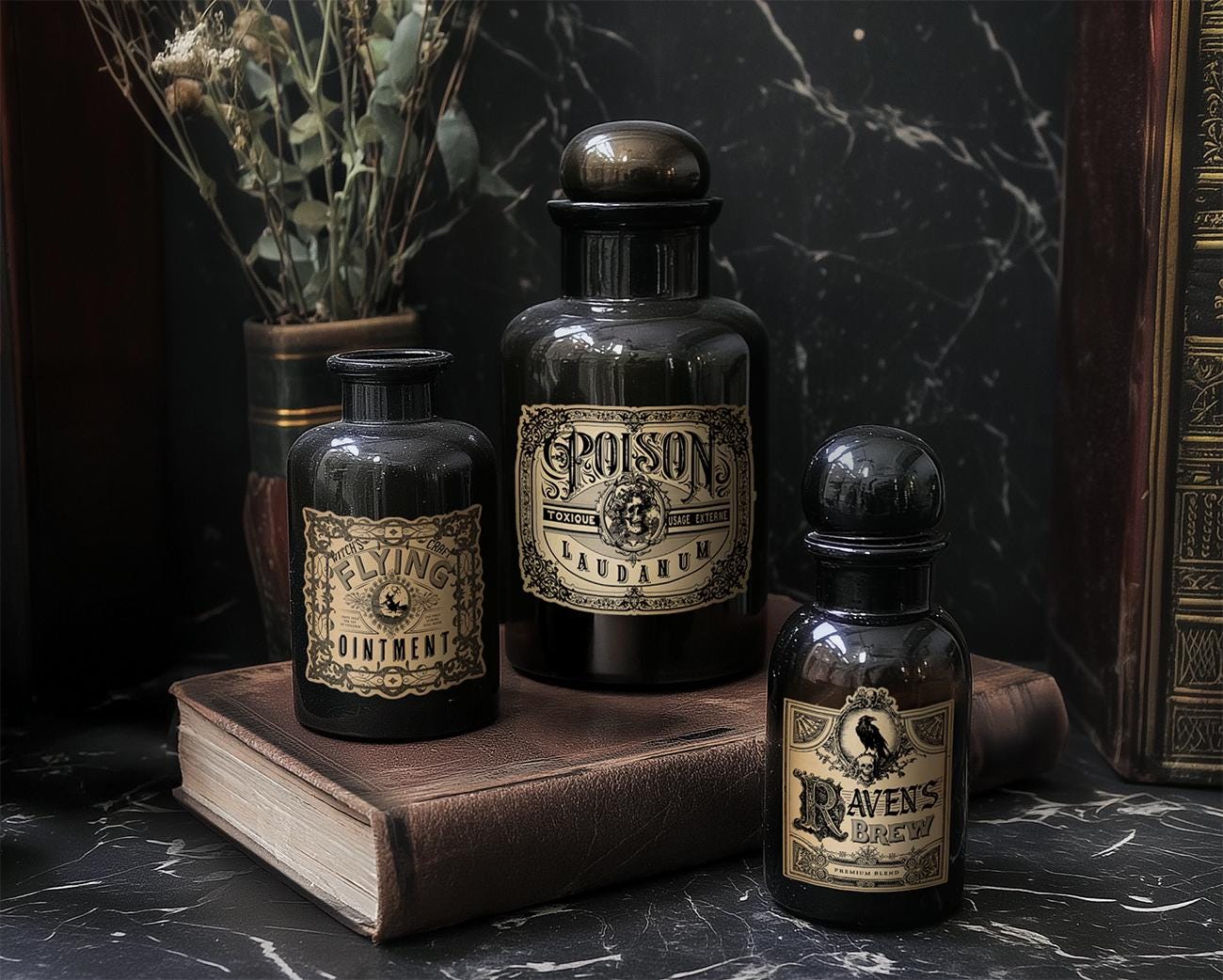 Halloween Potion Labels, Apothecary Bottle for Vintage Witch Decor ...