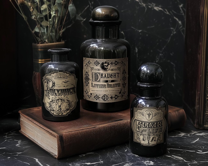 Potion Bottle Labels Printable, Apothecary for Wizard Party Decor SVG ...