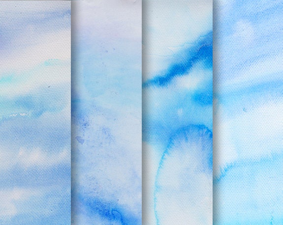 Sea Blue Watercolor Digital Paper Watercolor Washes Texture - Etsy