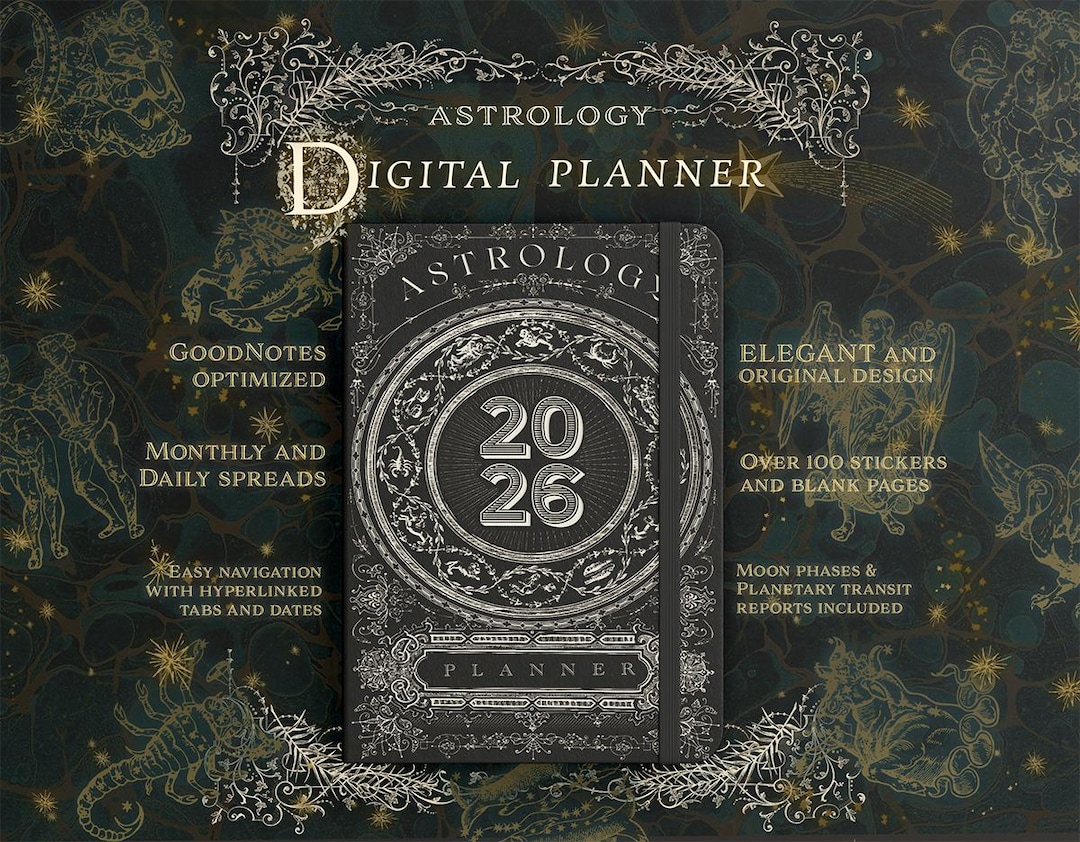 Astrology Planner 2026 Vintage Digital Journal (PDF) - Etsy