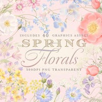 Meadow Flower Digital Paper - Watercolor Floral Pattern, Herb Botanical ...