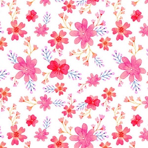 Spring Flowers Digital Paper and Patterns, Watercolor Floral Clipart ...