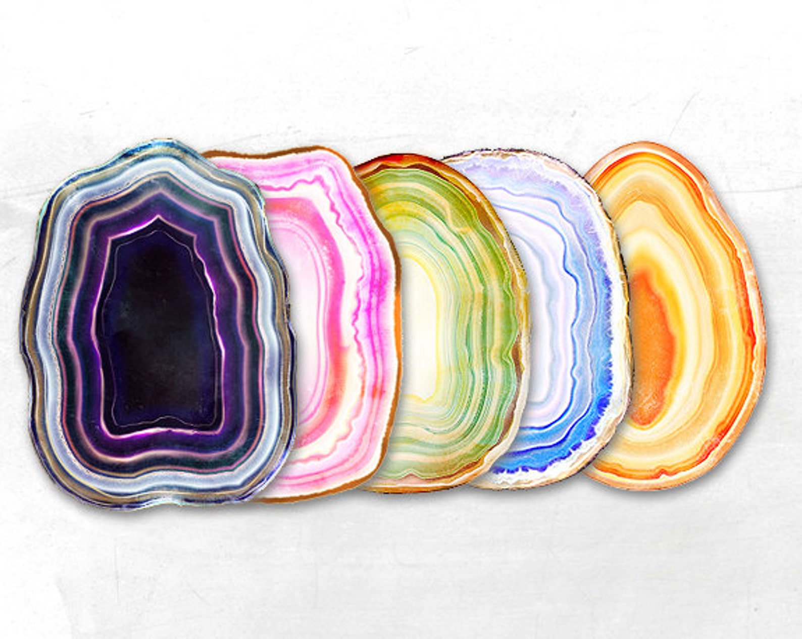 Agate Slices Digital Clipart Agate Digital Paper Crystal - Etsy