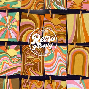 Retro 70s Digital Paper: Groovy Swirls, Textures (SVG, EPS, AI) - Etsy