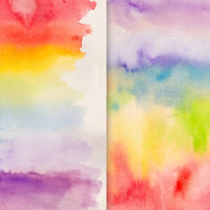 Watercolor Rainbow Clipart, Rainbow Digital Papers, Watercolor ...