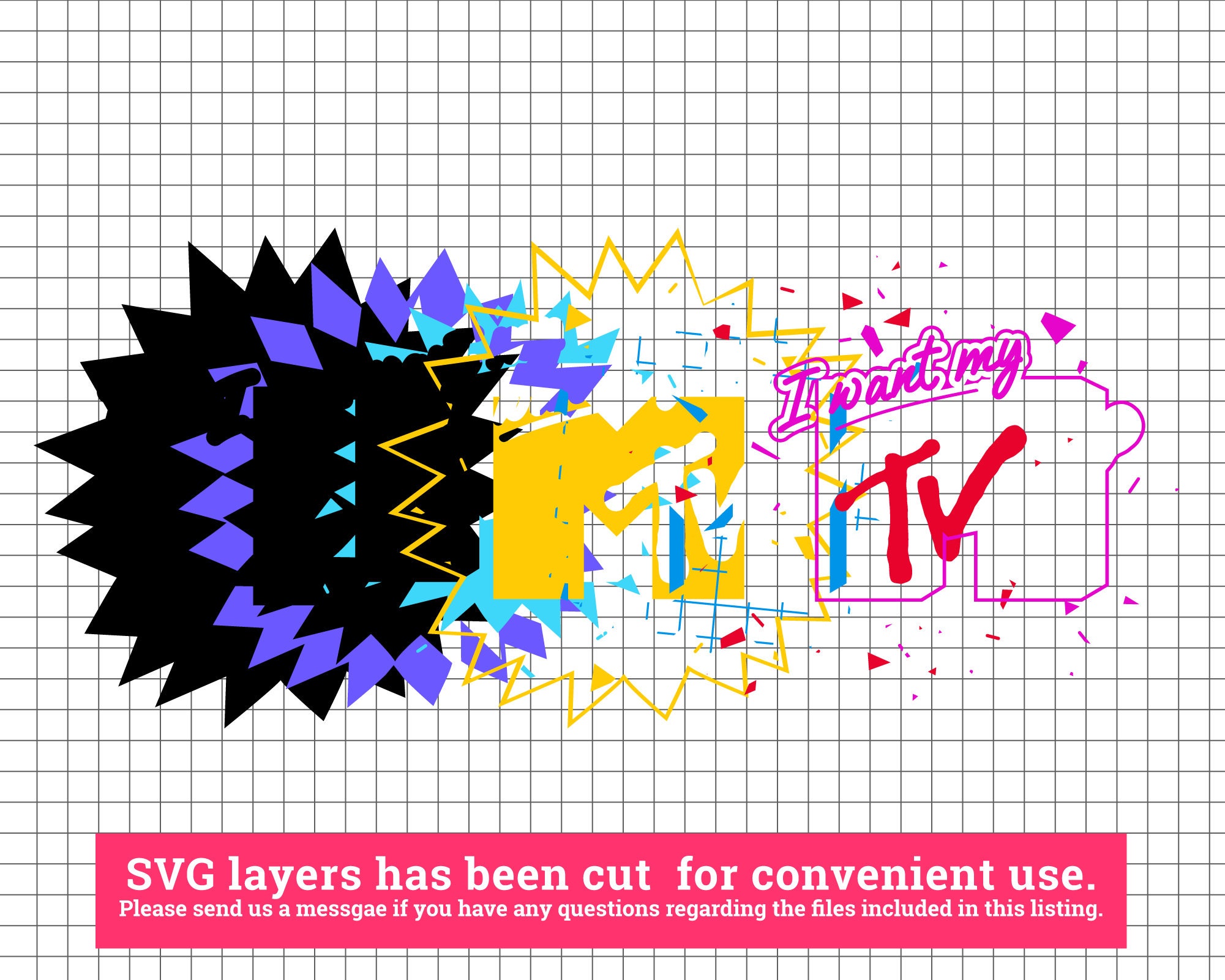 Mtv SVG PNG 90s SVG 80s Theme Logo 1990s Retro Tshirt Design 90s ...