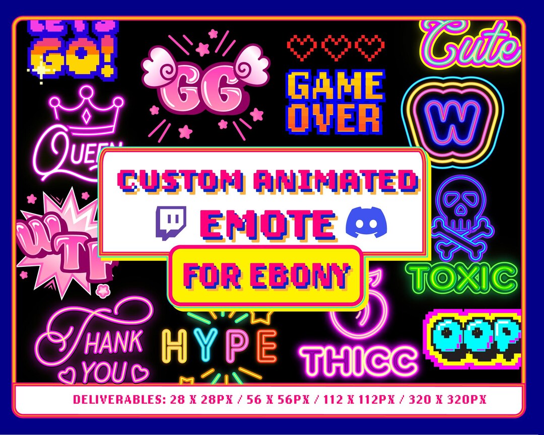 CUSTOM ANIMATED EMOTE for Ebony Chew - Etsy