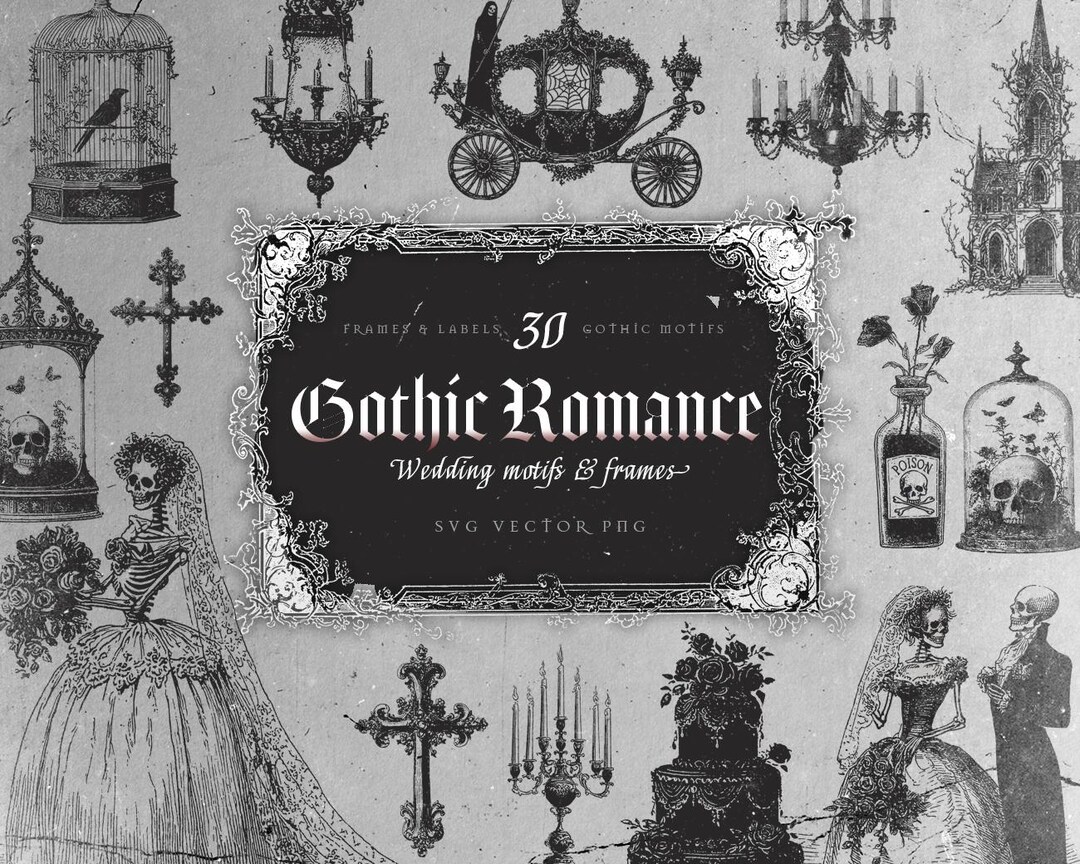 Gothic Wedding SVG, Gothic Bride Invitation, Halloween Wedding Cut ...