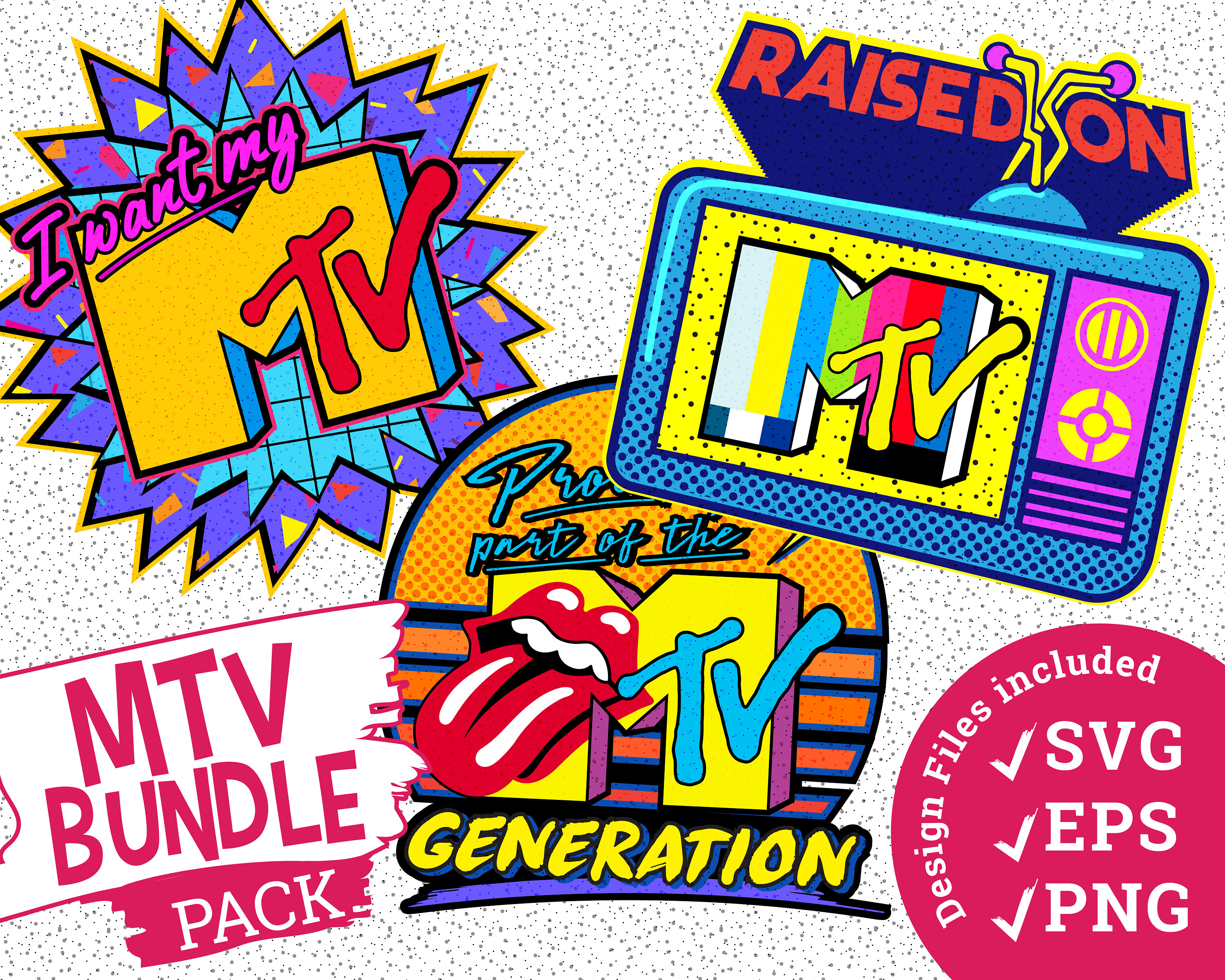 Mtv SVG PNG 90er SVG 80er Jahre Theme Logo 1990er Jahre retro Tshirt Design 90er Jahre ...